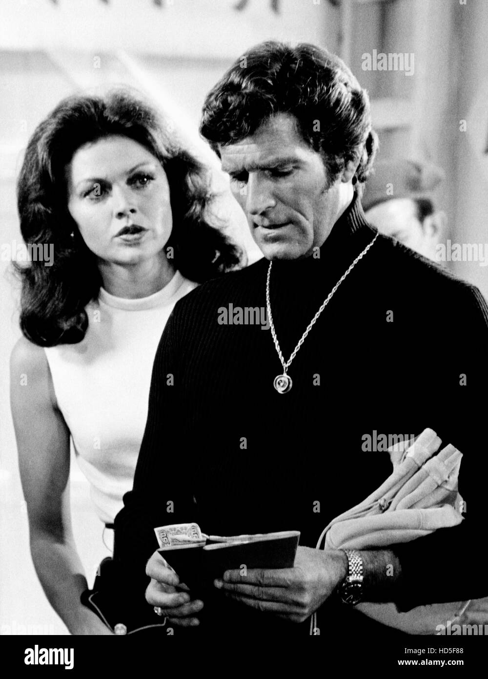 SEARCH, from left: Jo Ann Pflug, Hugh O'Brian, 1972-1973 Stock Photo ...