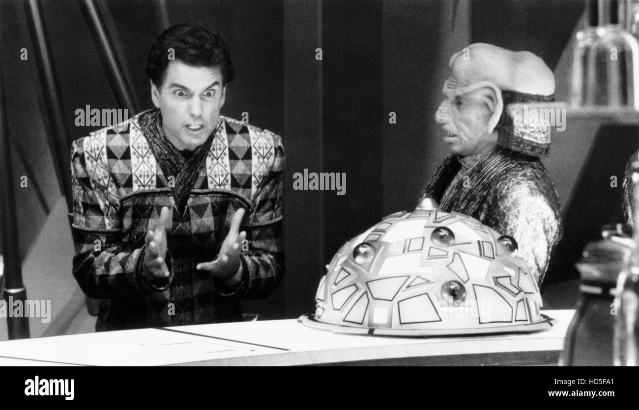 STAR TREK: DEEP SPACE NINE, (from left): Chris Sarandon, Max Grodenchik ...