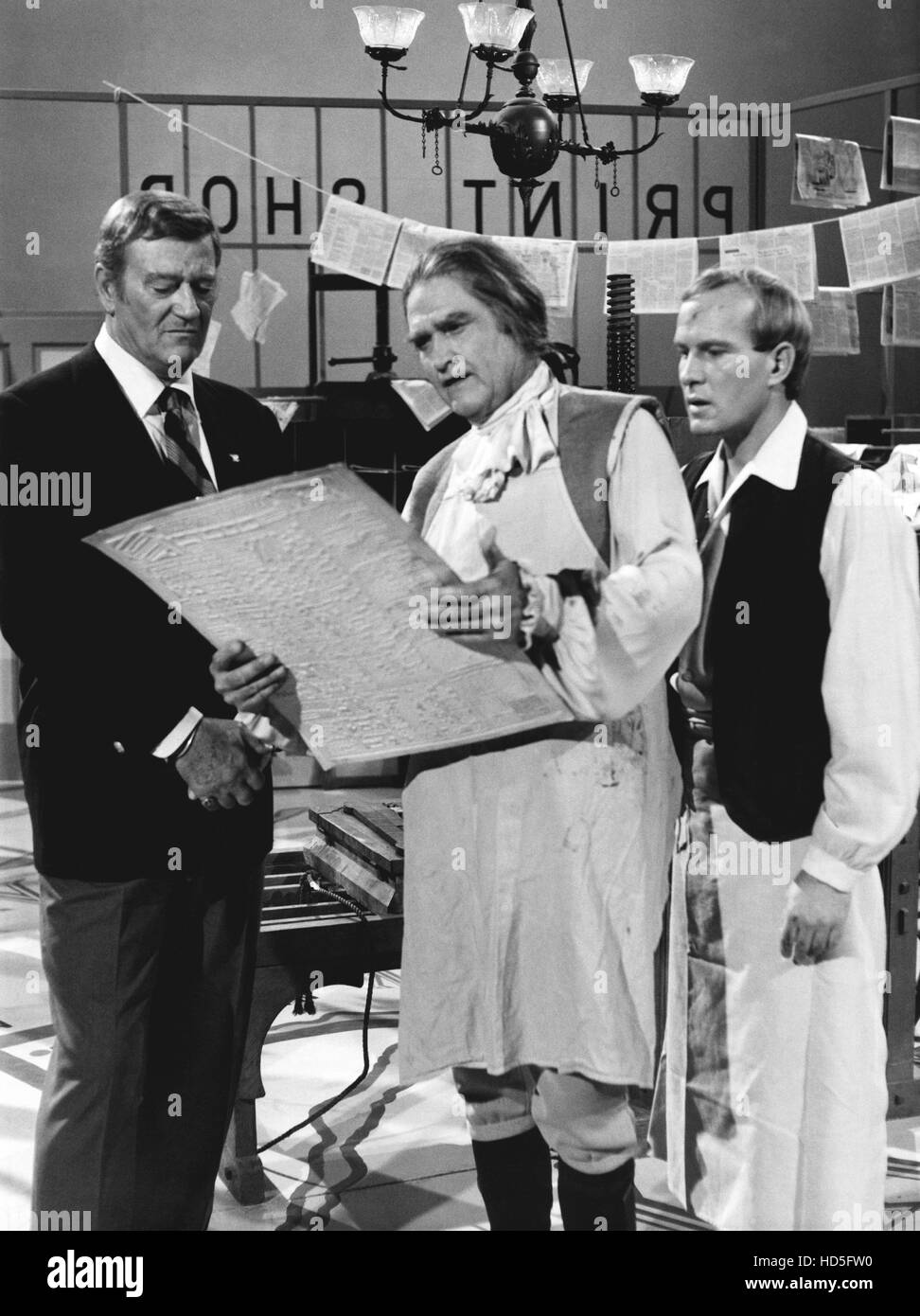 SWING OUT, SWEET LAND, from left, John Wayne, Red Skelton, Tom Smothers ...