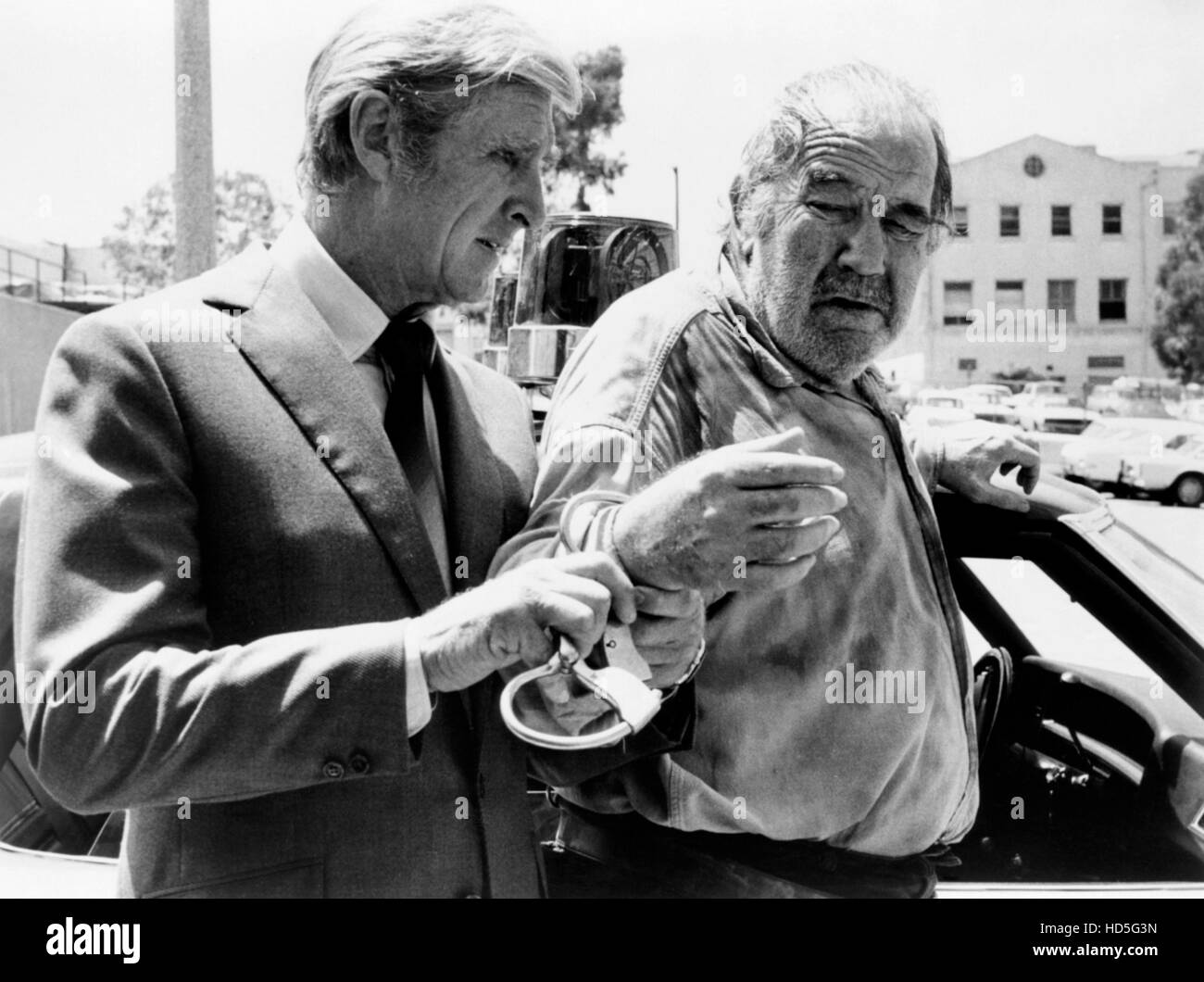 A TATTERED WEB, from left, Lloyd Bridges, Broderick Crawford, aired ...