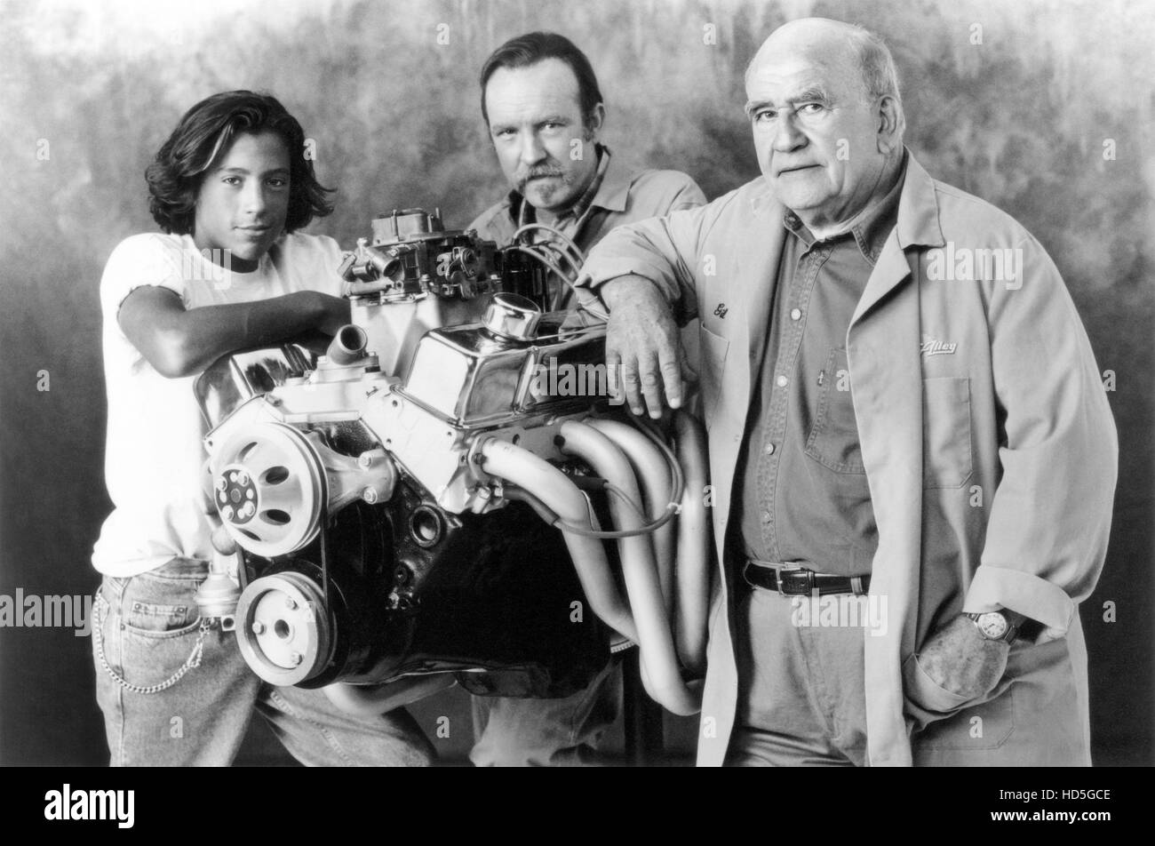 THUNDER ALLEY, (from left): Andrew Keegan, Jim Beaver, Ed Asner, 1994 ...