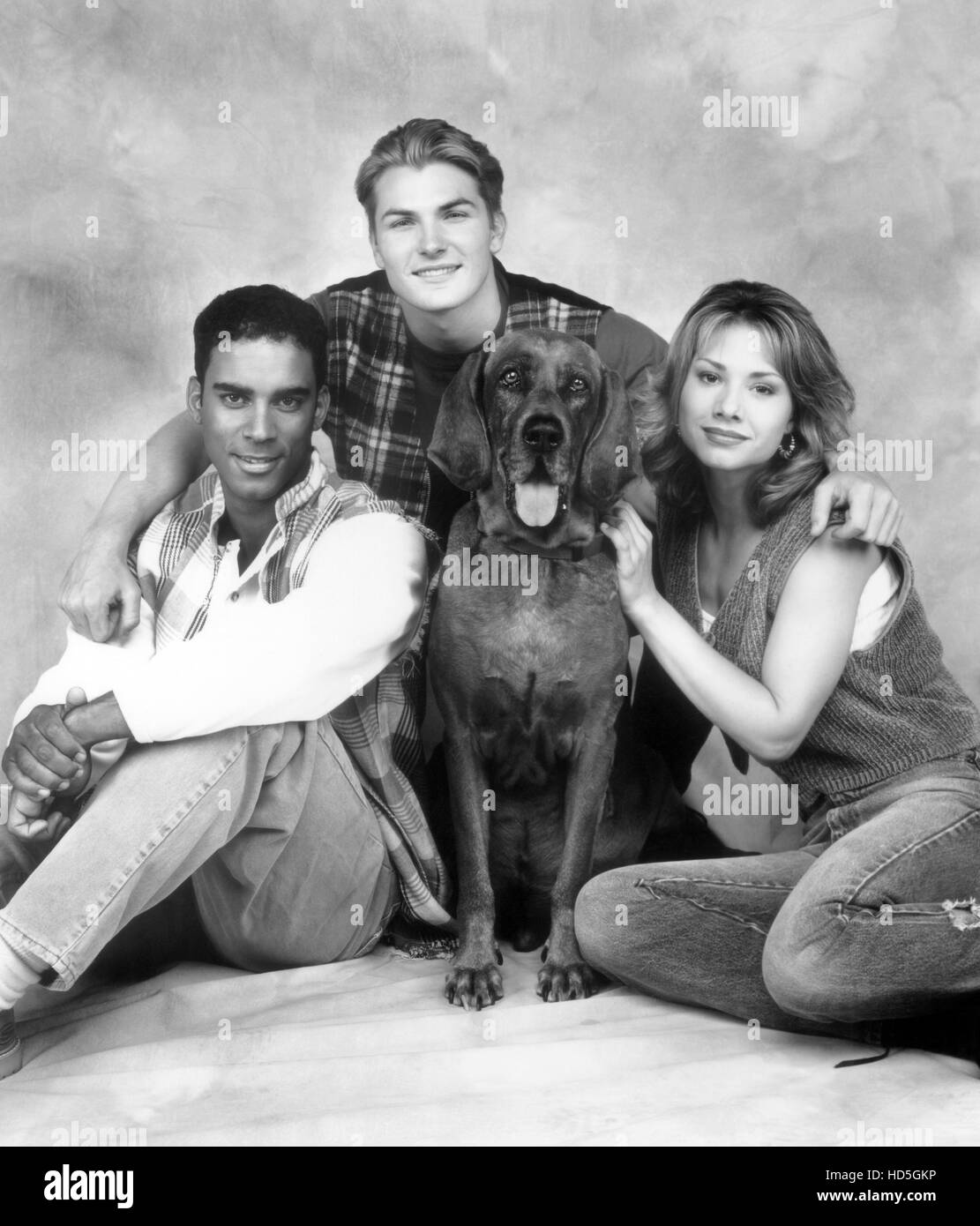 V.R. TROOPERS, (from left): Michael Bacon, Brad Hawkins, Jeb (the dog ...