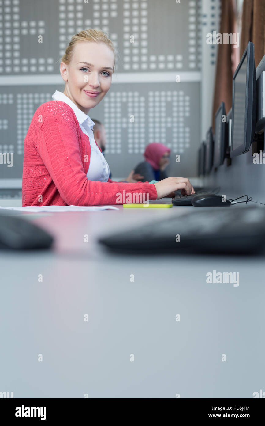 Students learning in computer lab Stock Photo - Alamy