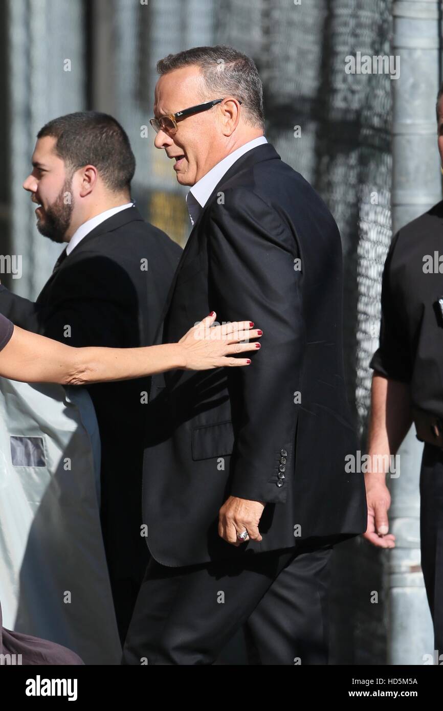 Tom Hanks seen arriving at the ABC studios for Jimmy Kimmel Live ...