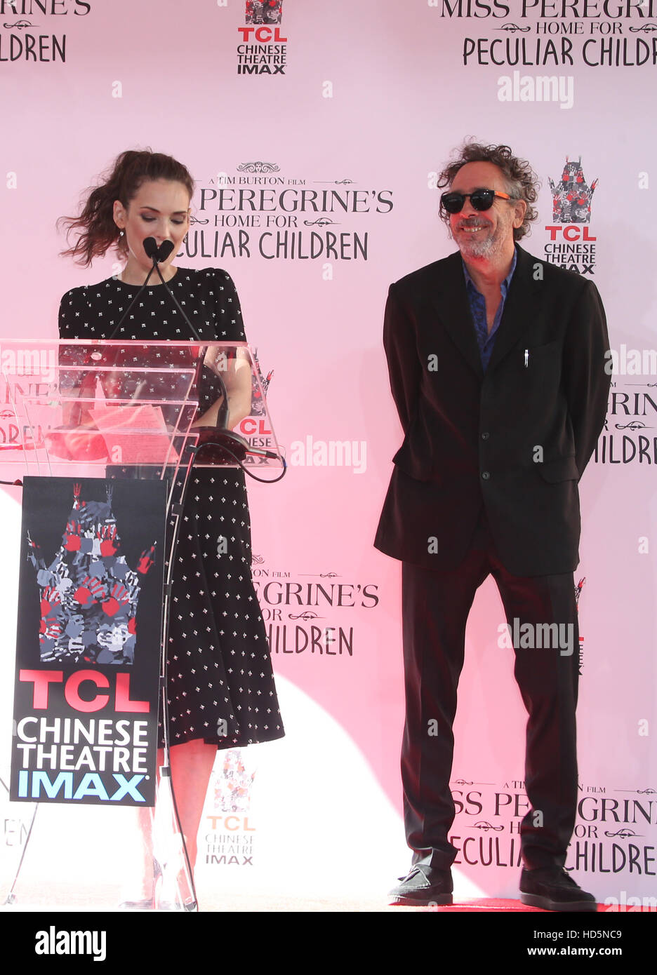Tim Burton Hand And Footprint Ceremony Featuring: Winona Ryder, Tim ...