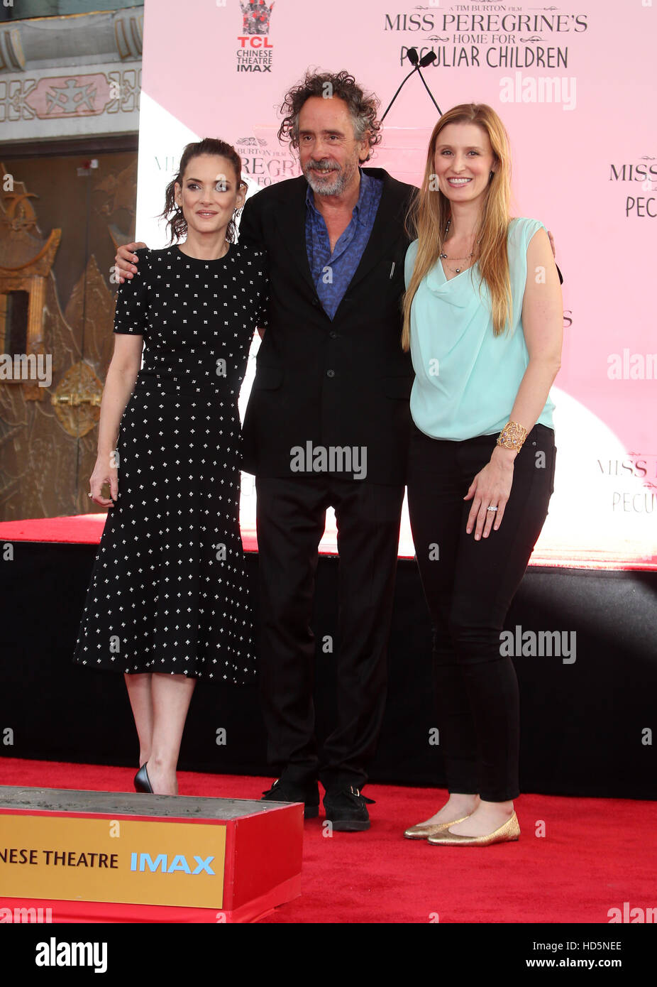 Tim Burton Hand And Footprint Ceremony Featuring: Winona Ryder, Tim ...