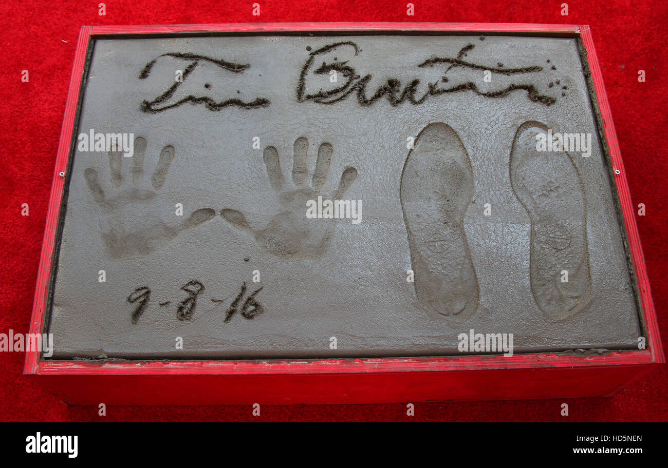 Tim Burton Hand And Footprint Ceremony Featuring: Tim Burton, Hand and ...