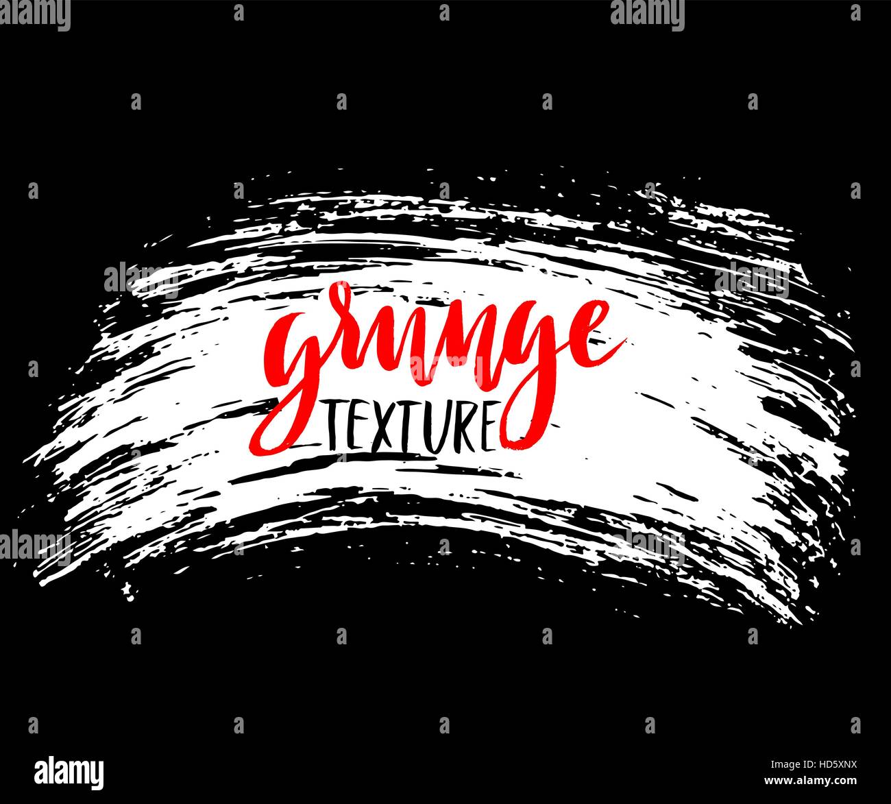 White ink vector brush strokes isolated on black background. Vector ...