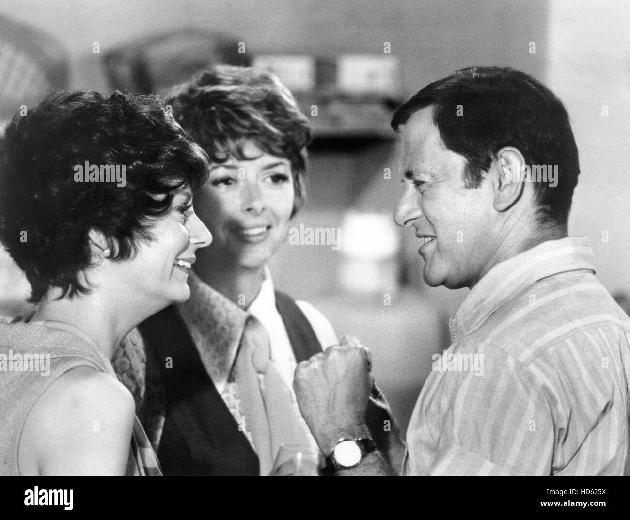THE ODD COUPLE, (from left): Carole Shelley, Monica Evans, Tony Randall ...