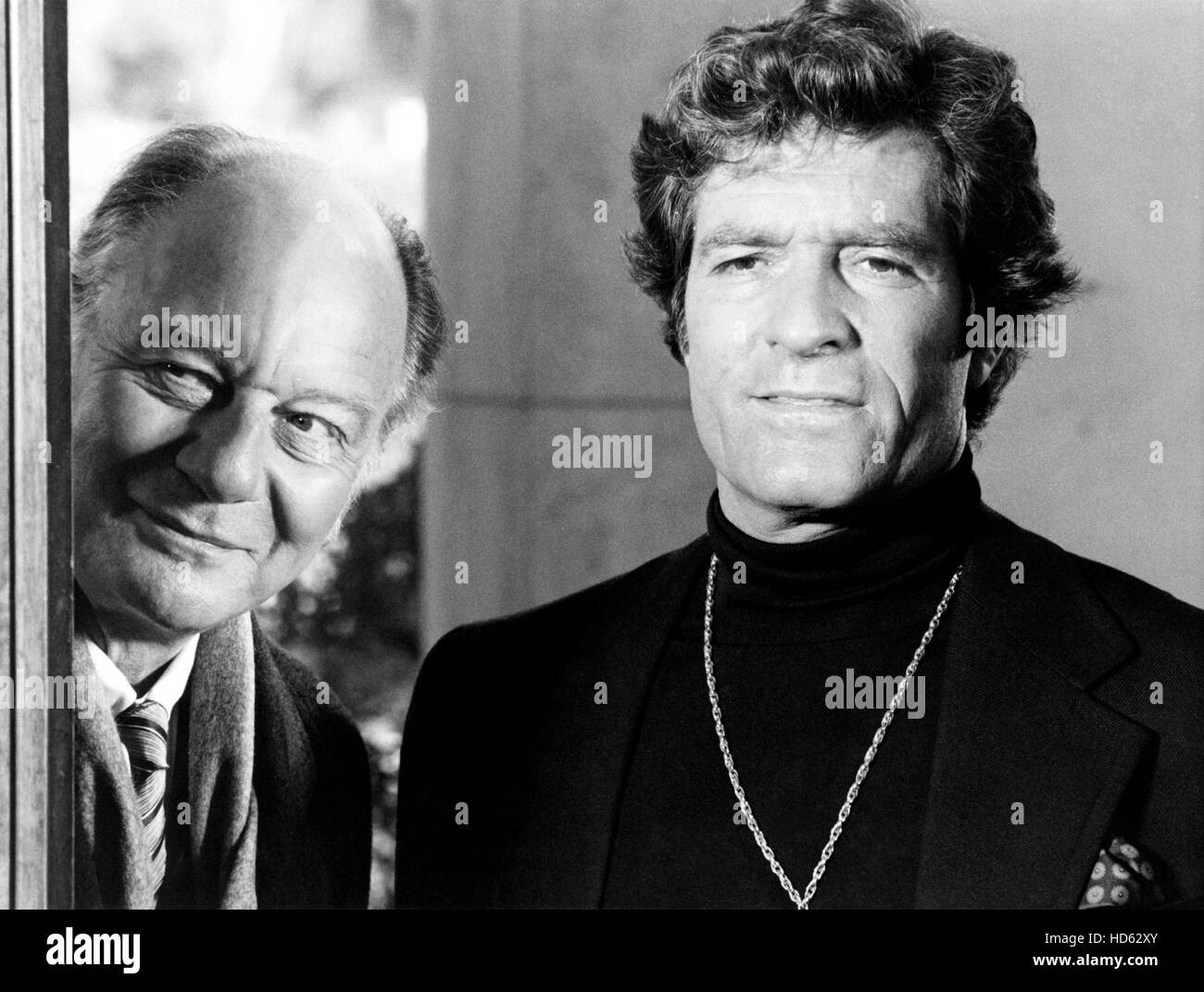 PROBE, from left, John Gielgud, Hugh O'Brian, aired February 21, 1972 ...