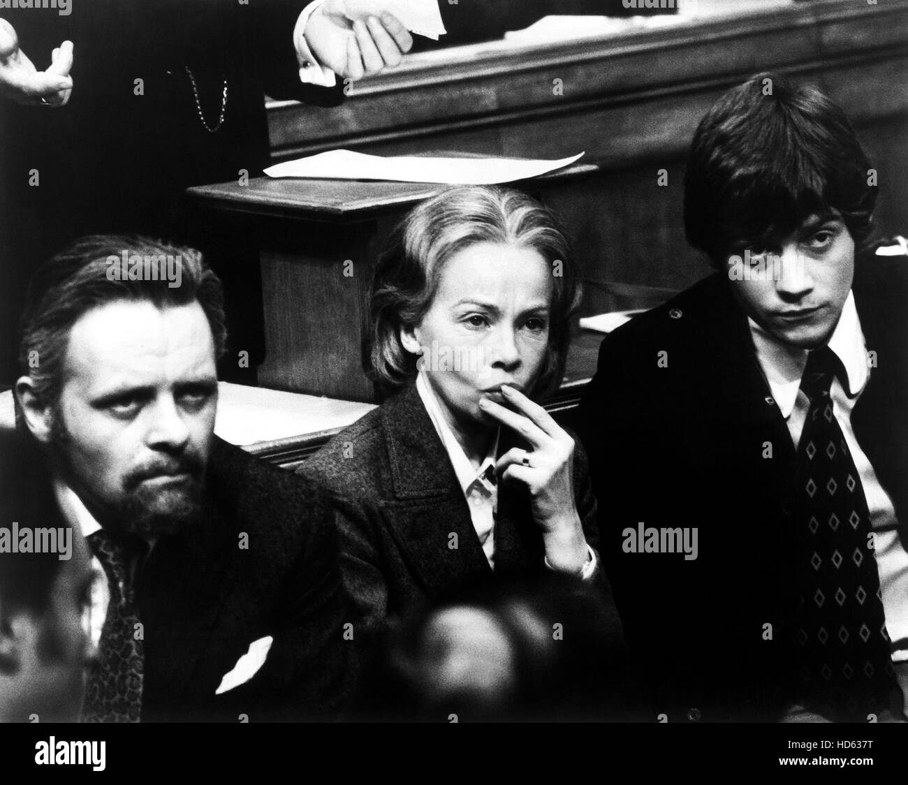 QB VII, from left: Anthony Hopkins, Leslie Caron, Anthony Andrews, 1974 ...
