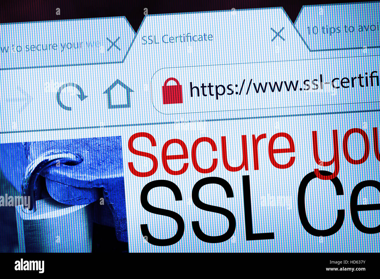 Https url address and lock symbol during SSL connection Stock Photo - Alamy