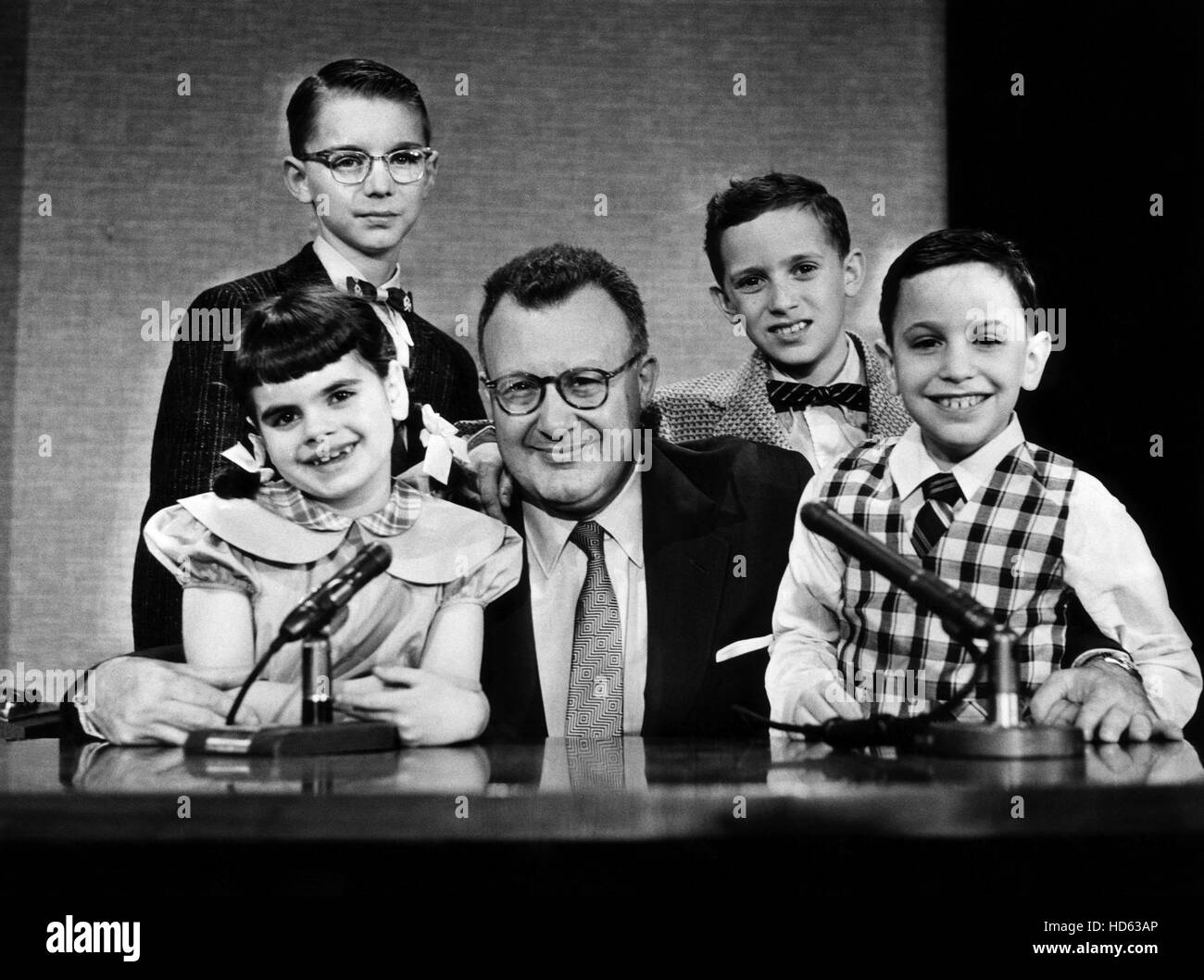 THE QUIZ KIDS, (l-r rear): Peter Muller, Richard W.Cutler, (front l-r ...