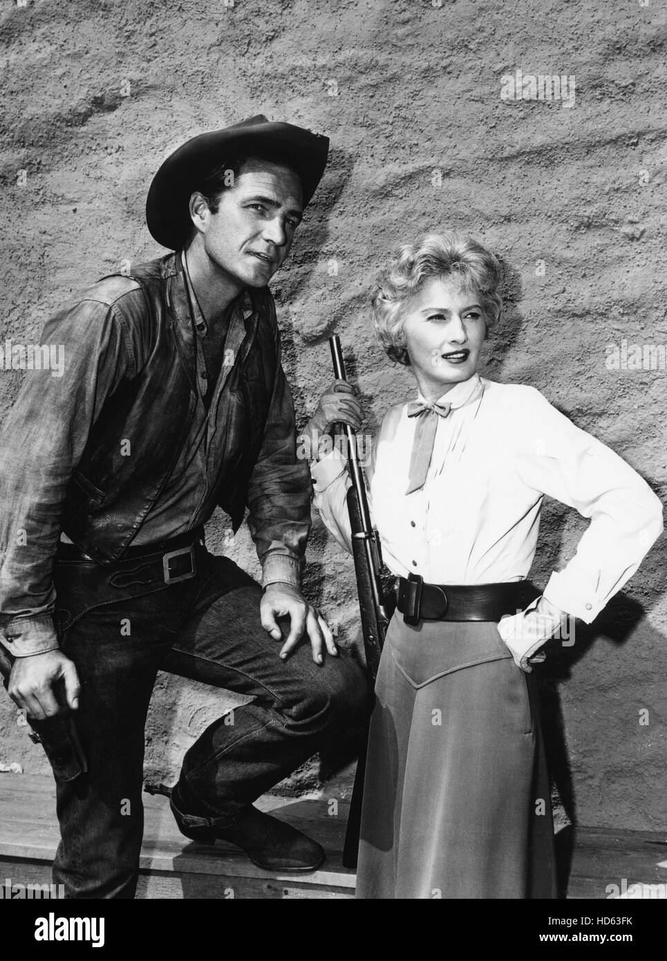 RAWHIDE, Eric Fleming, Barbara Stanwyck, 'The Captain's Wife' (Season 4 ...