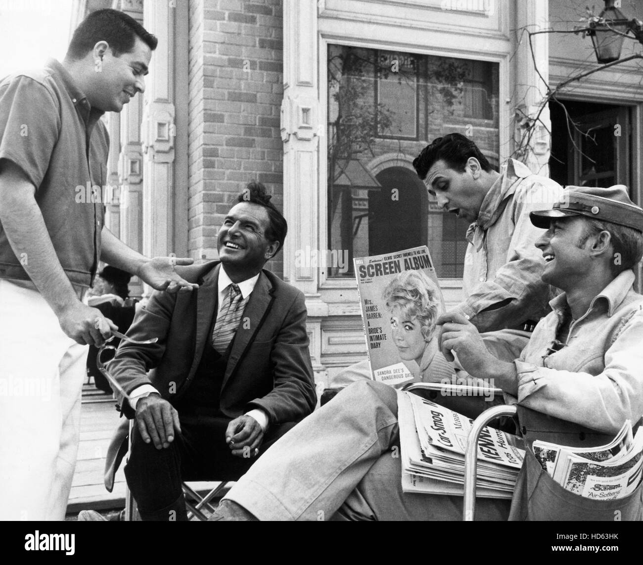 THE REBEL, (l-r): director Bernard Kowalski, John Sutton, producer ...