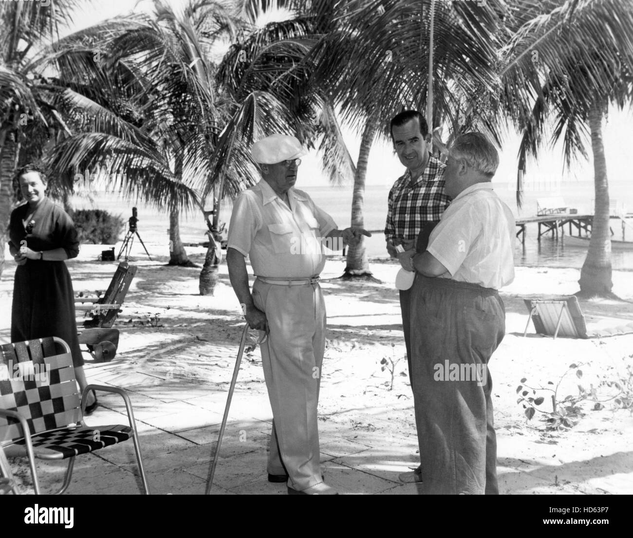 SEE IT NOW, former U.S. President Harry S. Truman (cane) with host ...