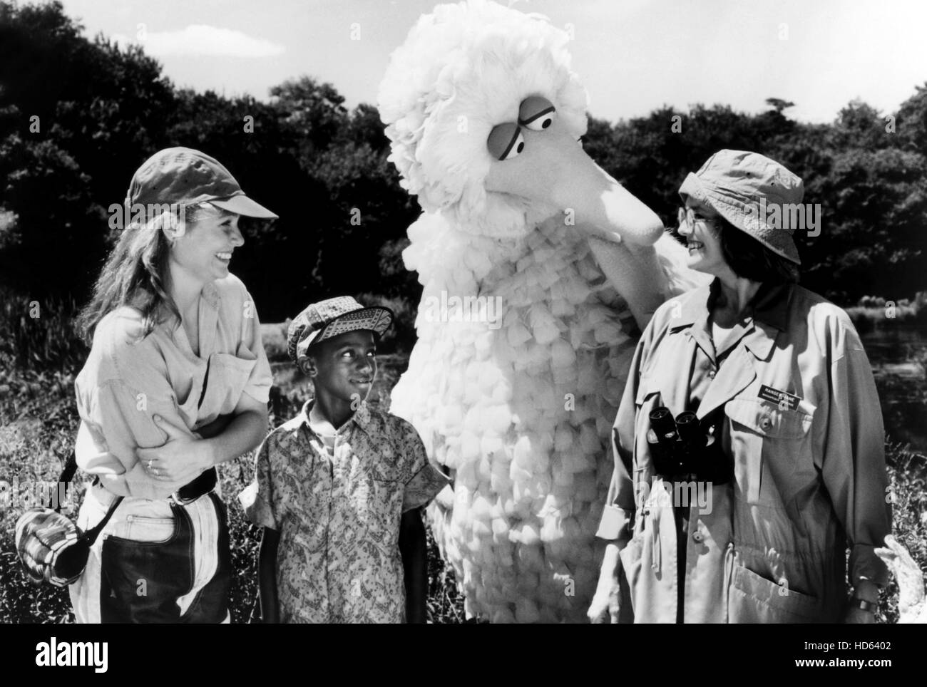 SESAME STREET, Allison Bartlett, Big Bird, Blair Brown ca. early 1990s ...