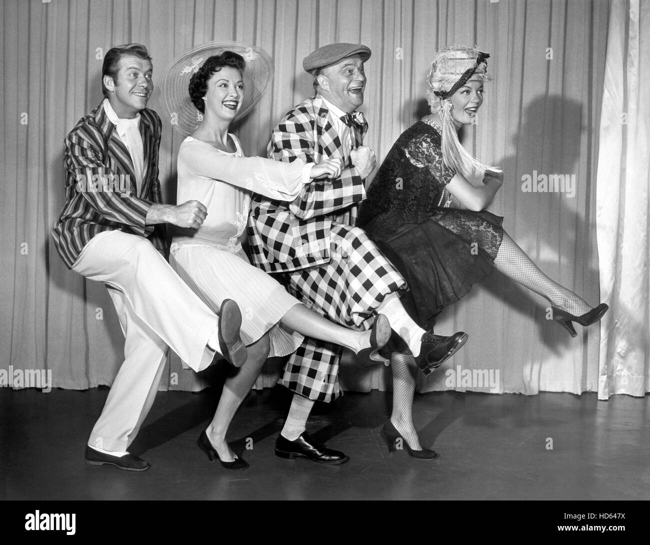 SHOWER OF STARS, from left: Gene Nelson, Beverly tyler, Edgar Bergen ...