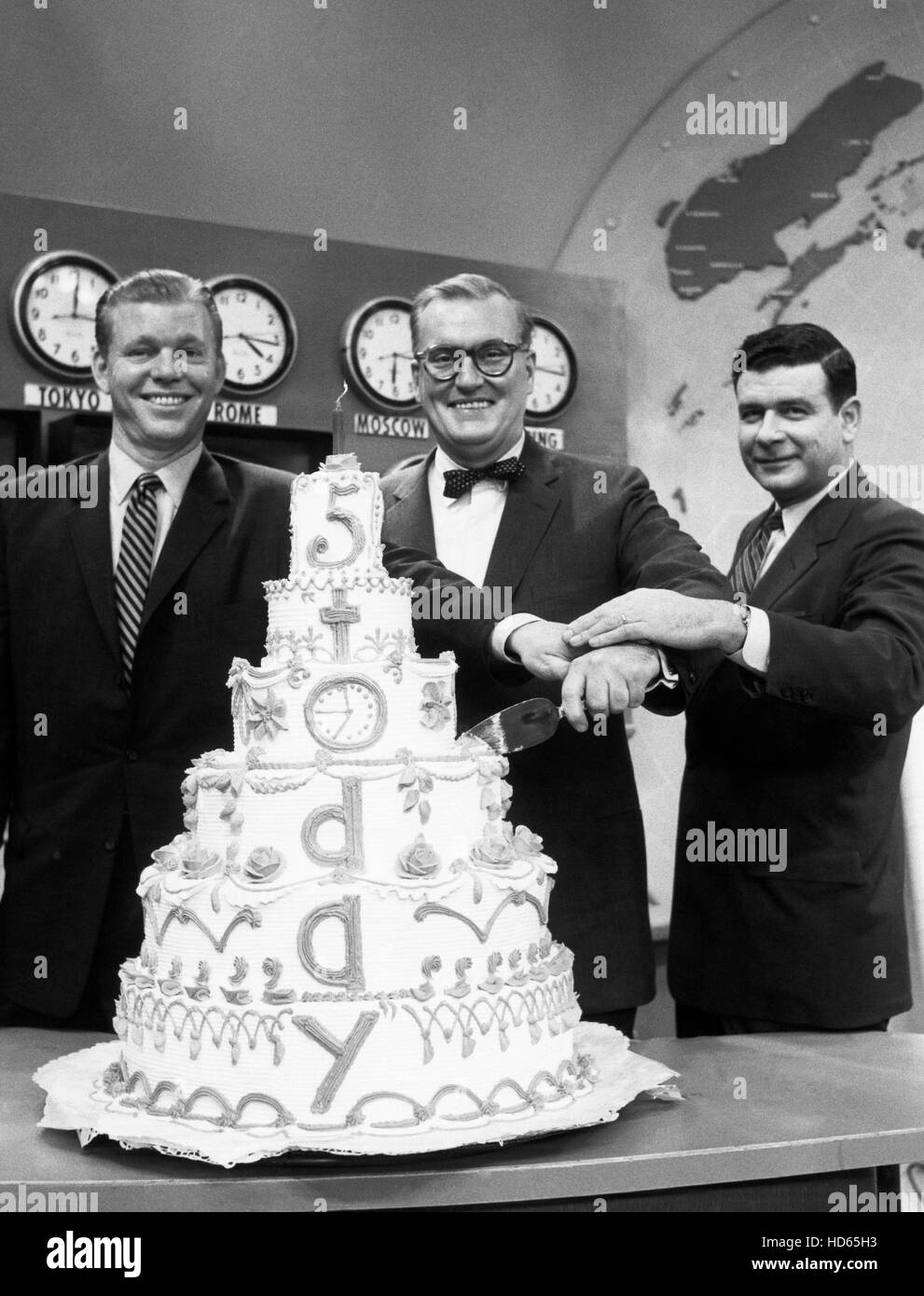 THE TODAY SHOW, Jack Lescoulie, Dave Garroway, Frank Blair, celebrating ...