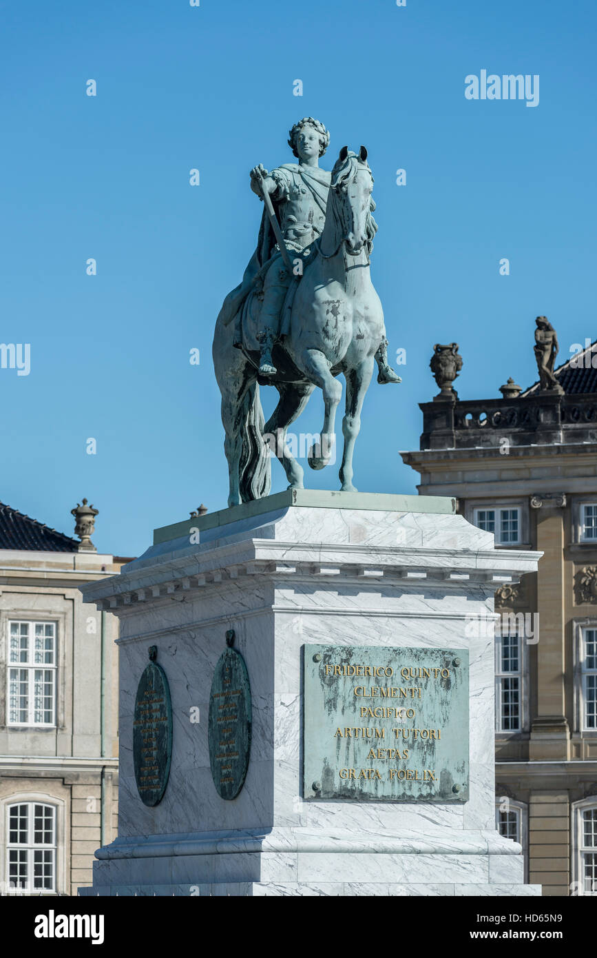 Statue of King Frederick V, 1723-1766, palace square, Copenhagen ...