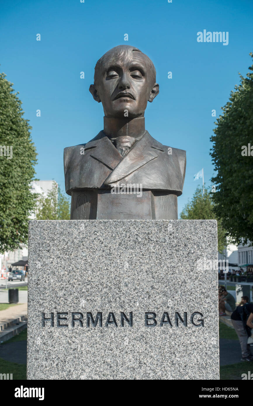 Bust of Herman Bang, writer, 1857-1912, St. Ann's Square, Copenhagen ...