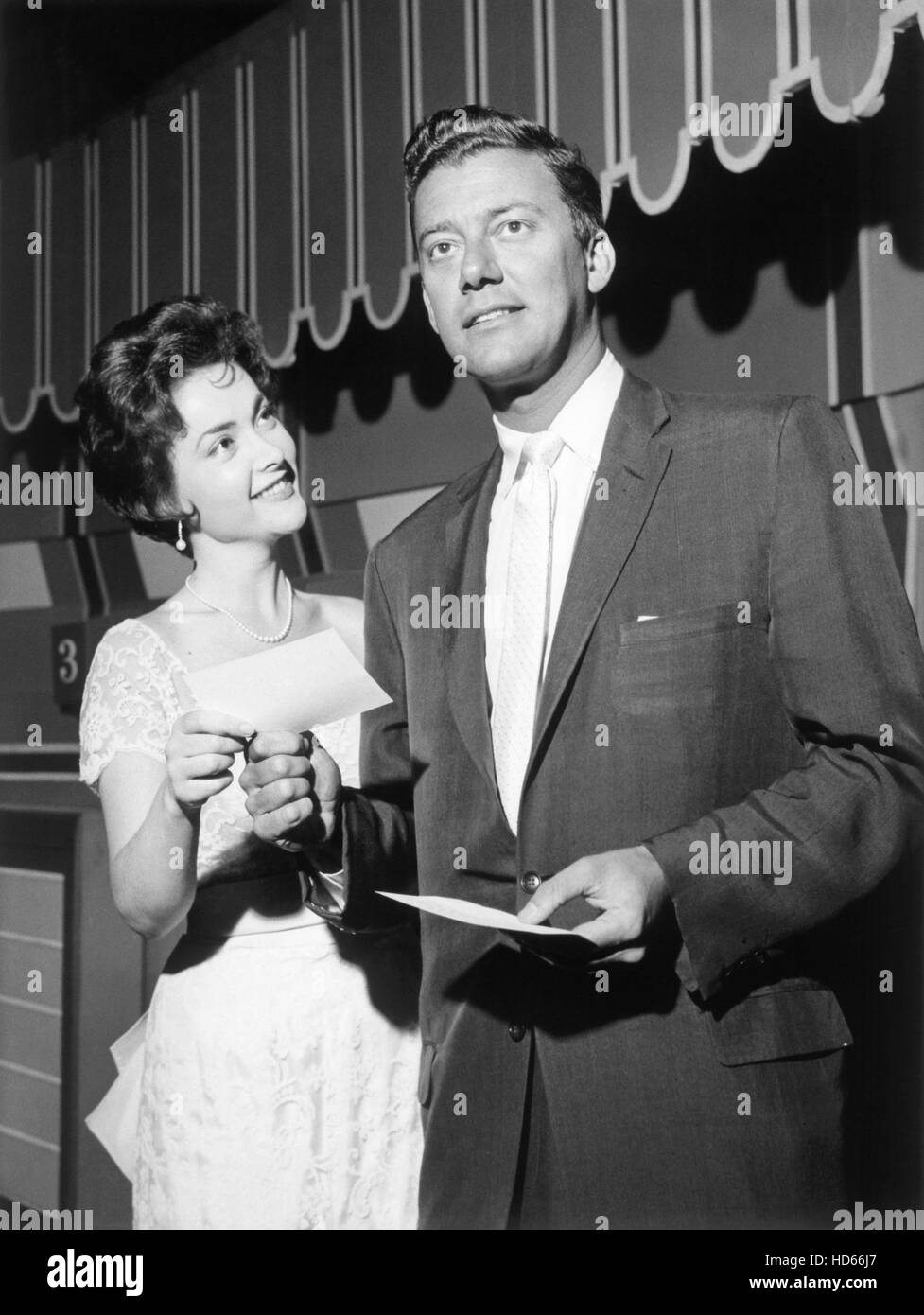 WIN WITH A WINNER, from left: Marilyn Toomey, host Sandy Becker, 1958 ...