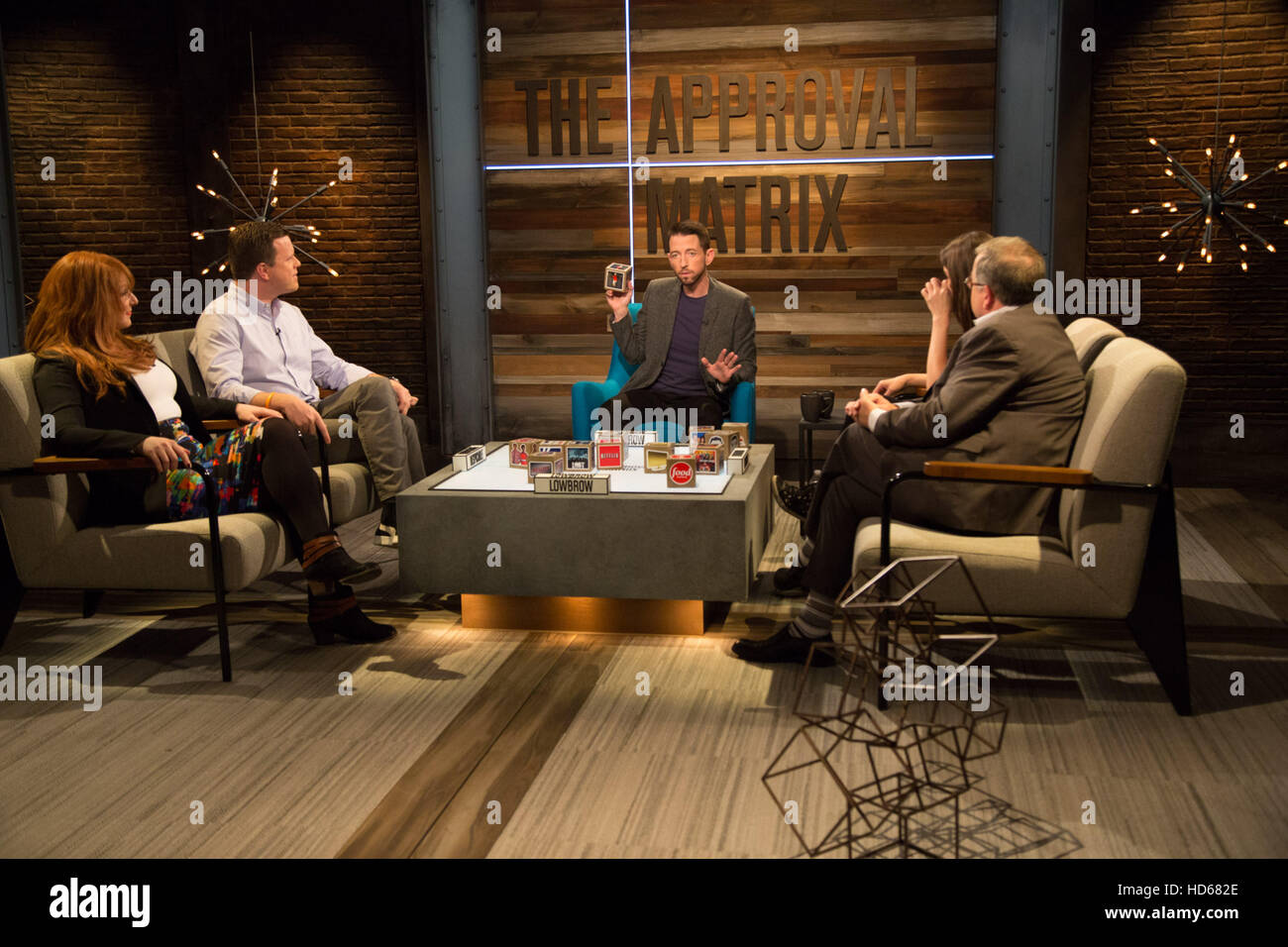 THE APPROVAL MATRIX, (from left): Jule Klausner, Willie Geist, host ...