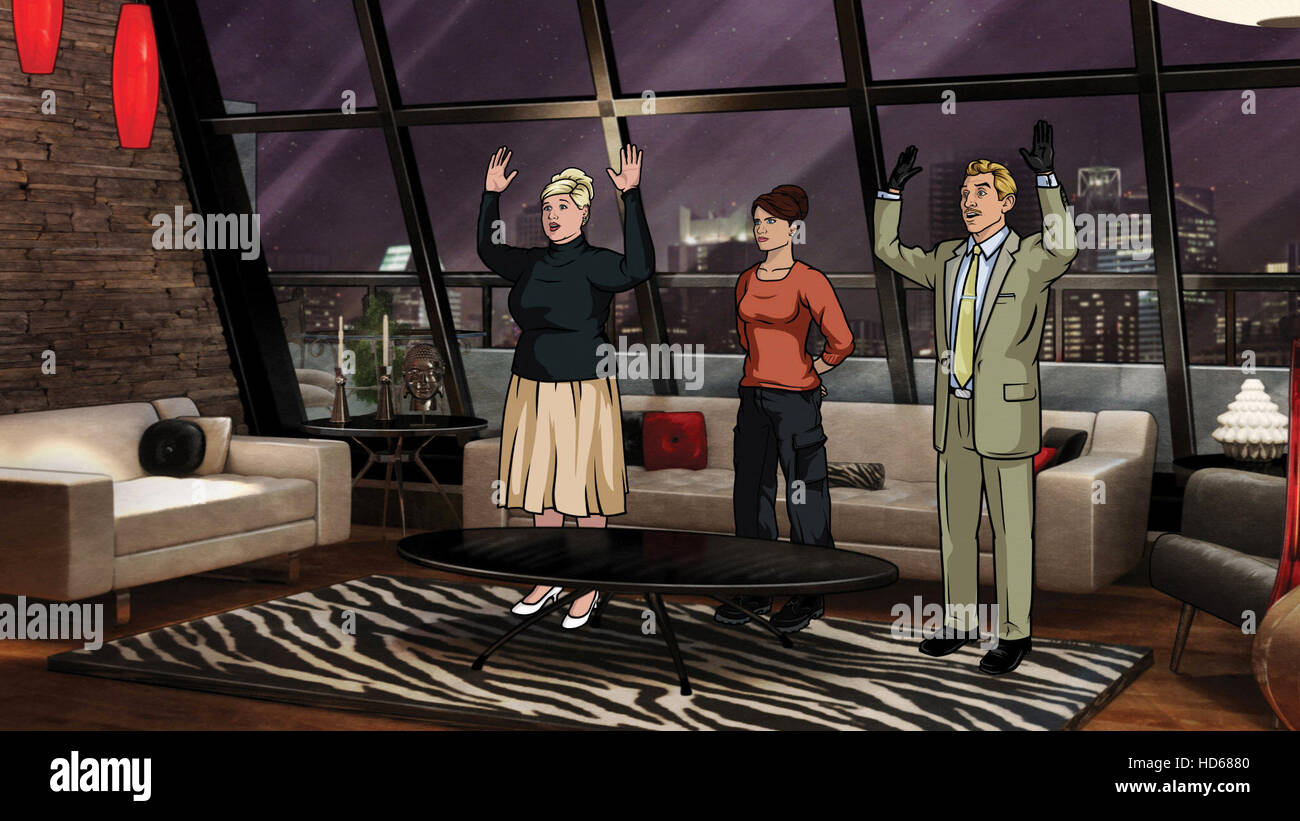 ARCHER, (from left): Pam Poovey, Cheryl, Agent Ray Gillette, 'Blood ...
