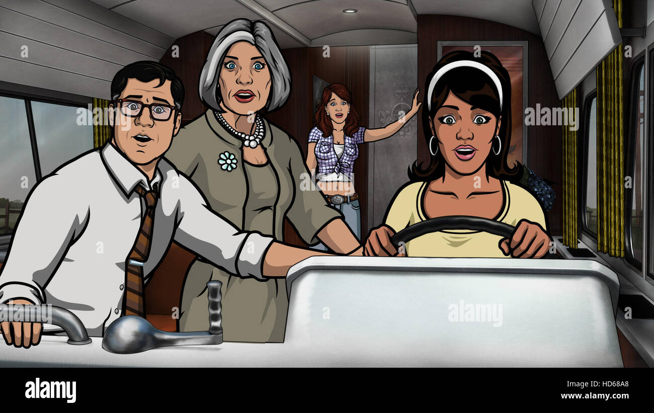 ARCHER, l-r: Cyril Figgis (voice: Chris Parnell), Malory Archer (voice ...