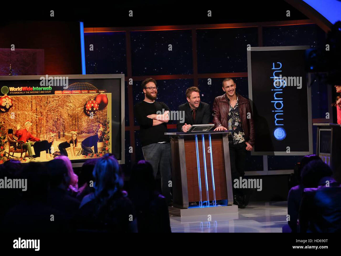 @MIDNIGHT (aka AT MIDNIGHT), from left: Seth Rogen, host Chris Hardwick ...