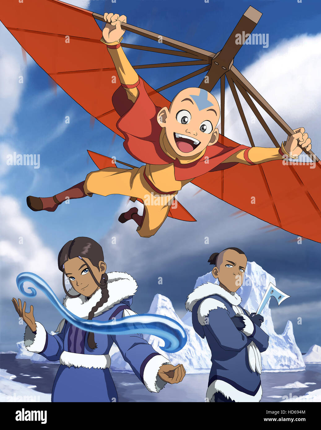 AVATAR: THE LAST AIRBENDER, (top): Aang, (bottom, from left): Katara ...