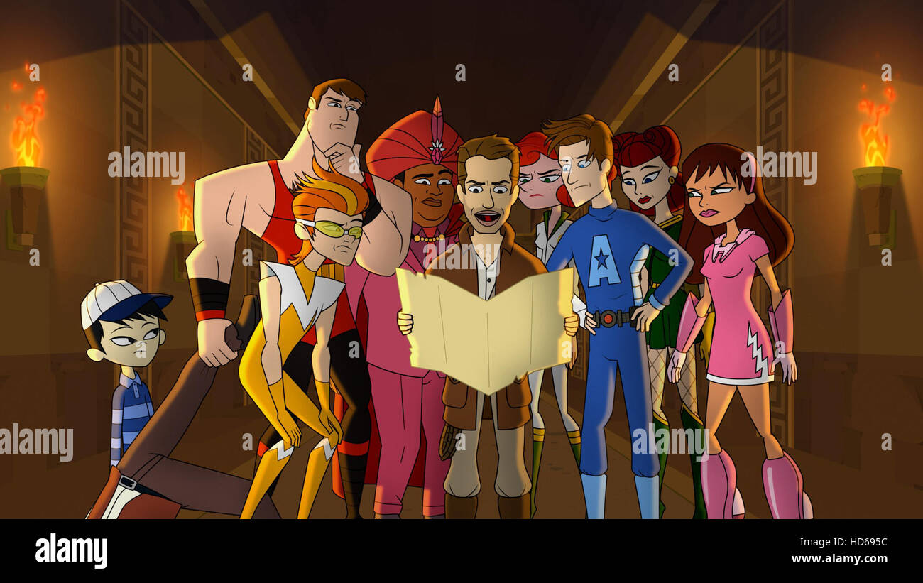 THE AWESOMES, (from left): Tim, Muscleman, Frantic, Impresario, Indiana ...
