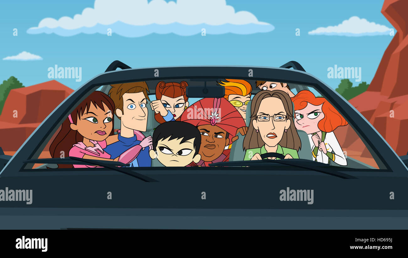 THE AWESOMES, (from left): Hotwire, Prock, Gadget Gal, Tim, Impresario ...