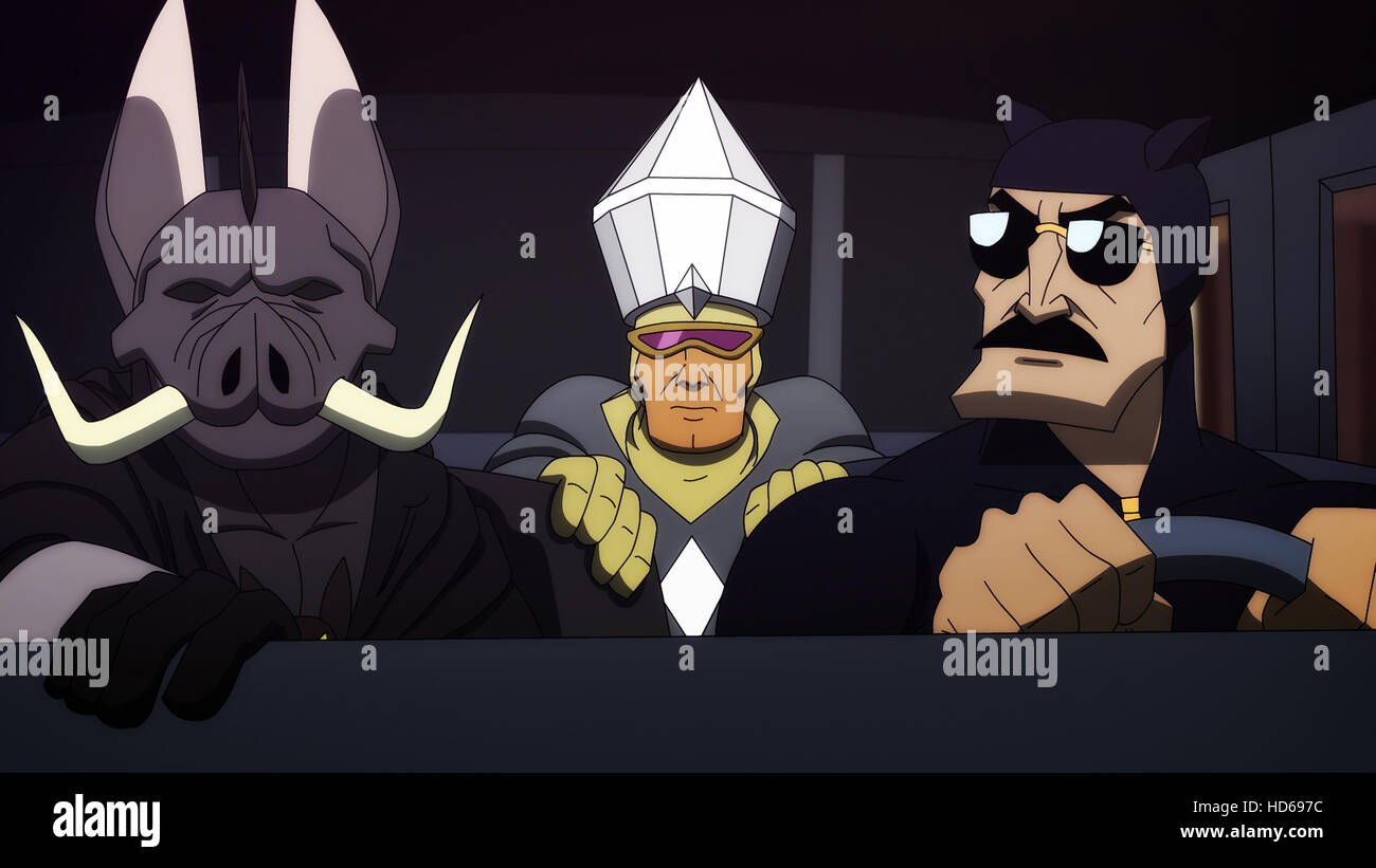 AXE COP, l-r: Bat Warthog Man (voice: Vincent Kartheiser), Grey Diamond ...