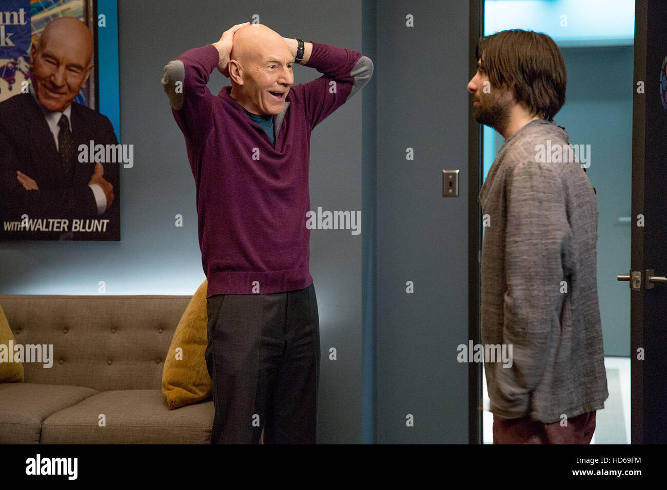 BLUNT TALK, (from left): Patrick Stewart, Jason Schwarzman, 'The Queen ...