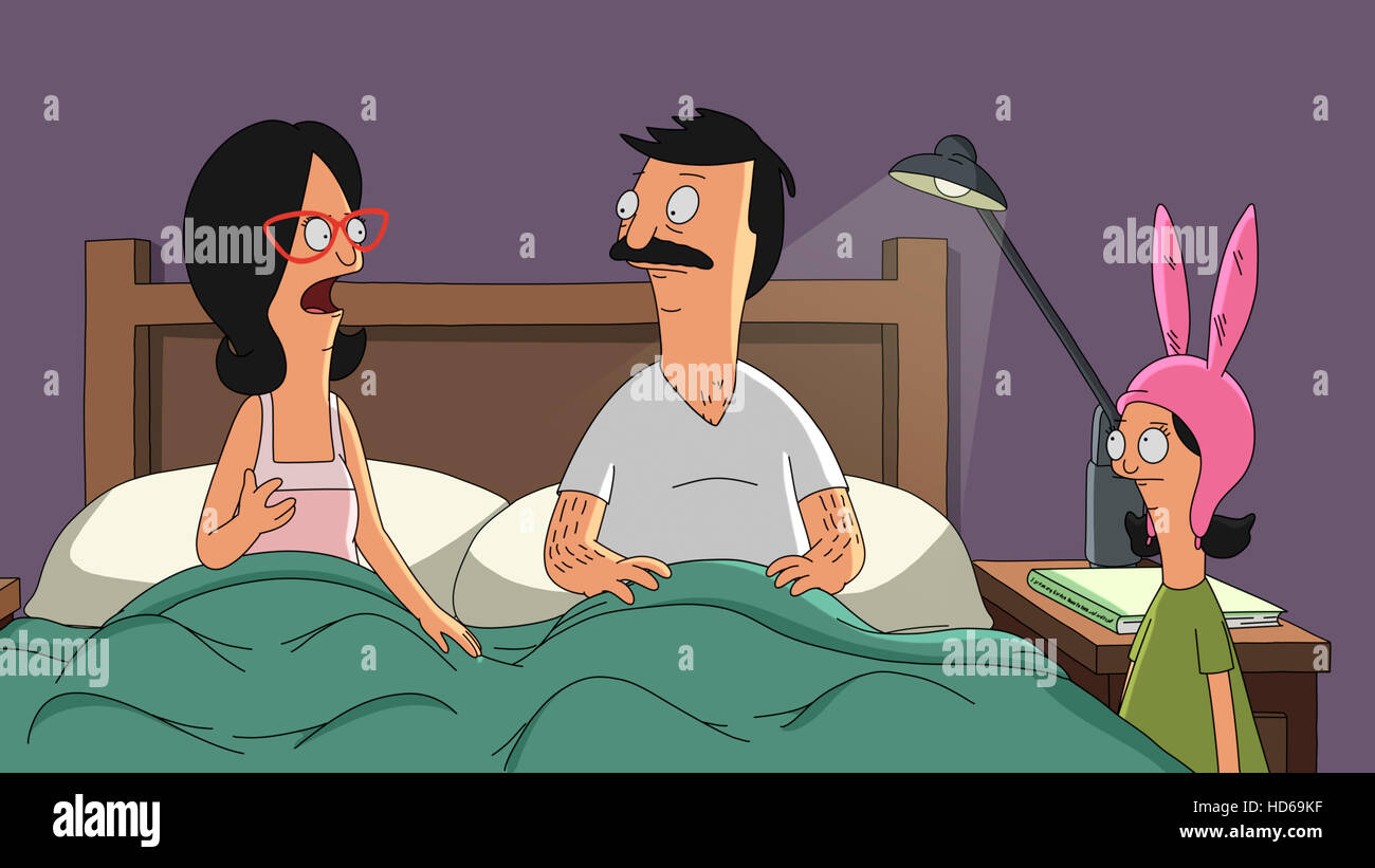 Bobs Burgers L R Linda Belcher Bob Belcher Louise Belcher In Late