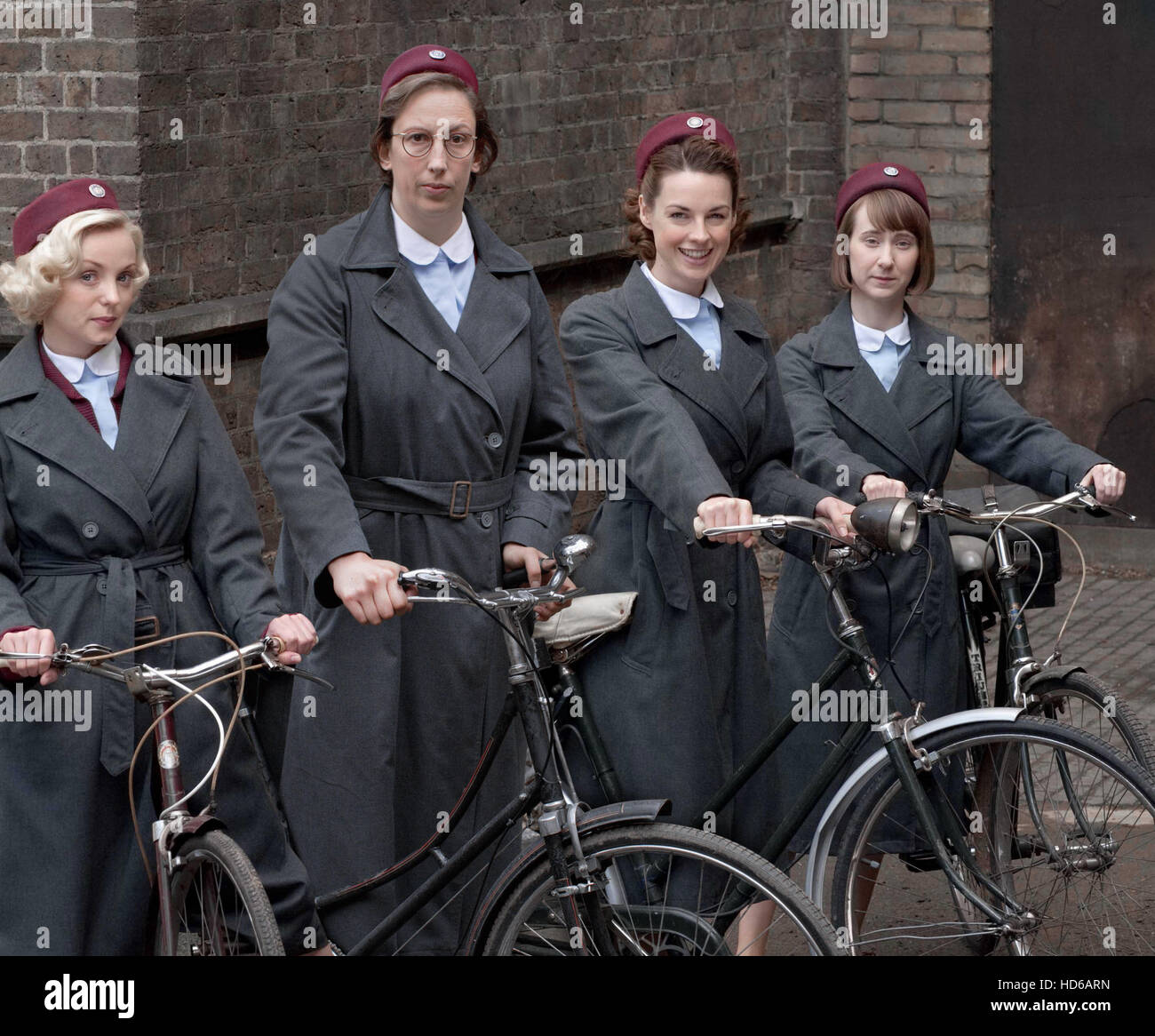 CALL THE MIDWIFE, (from left): Helen George, Miranda Hart, Jessica ...