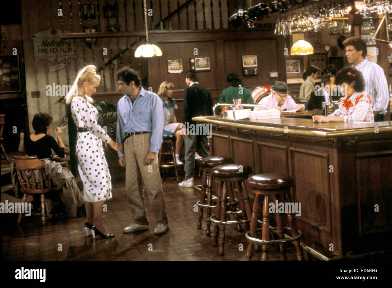 CHEERS, Jean Kasem, Dan Hedaya, Rhea Perlman, Ted Danson, 1982-93, (c ...