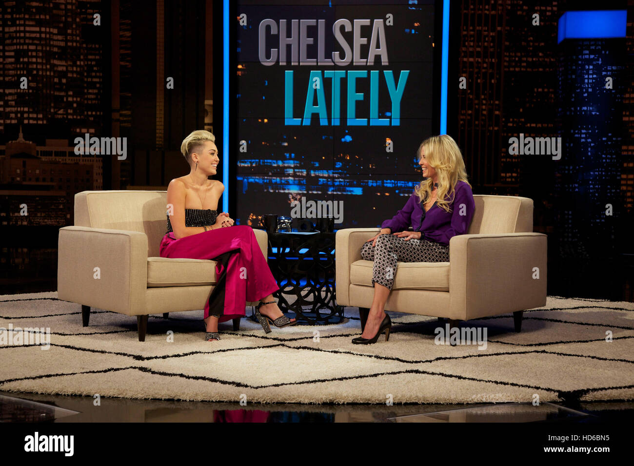 CHELSEA LATELY, (from left): Miley Cyrus, host Chelsea Handler, (Season ...