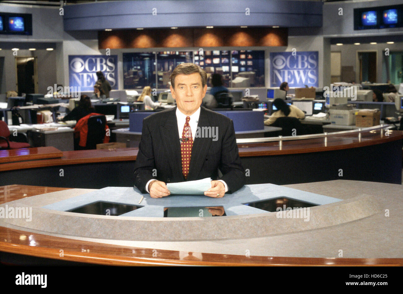 CBS EVENING NEWS WITH DAN RATHER, Dan Rather at the anchor desk, (1996 ...