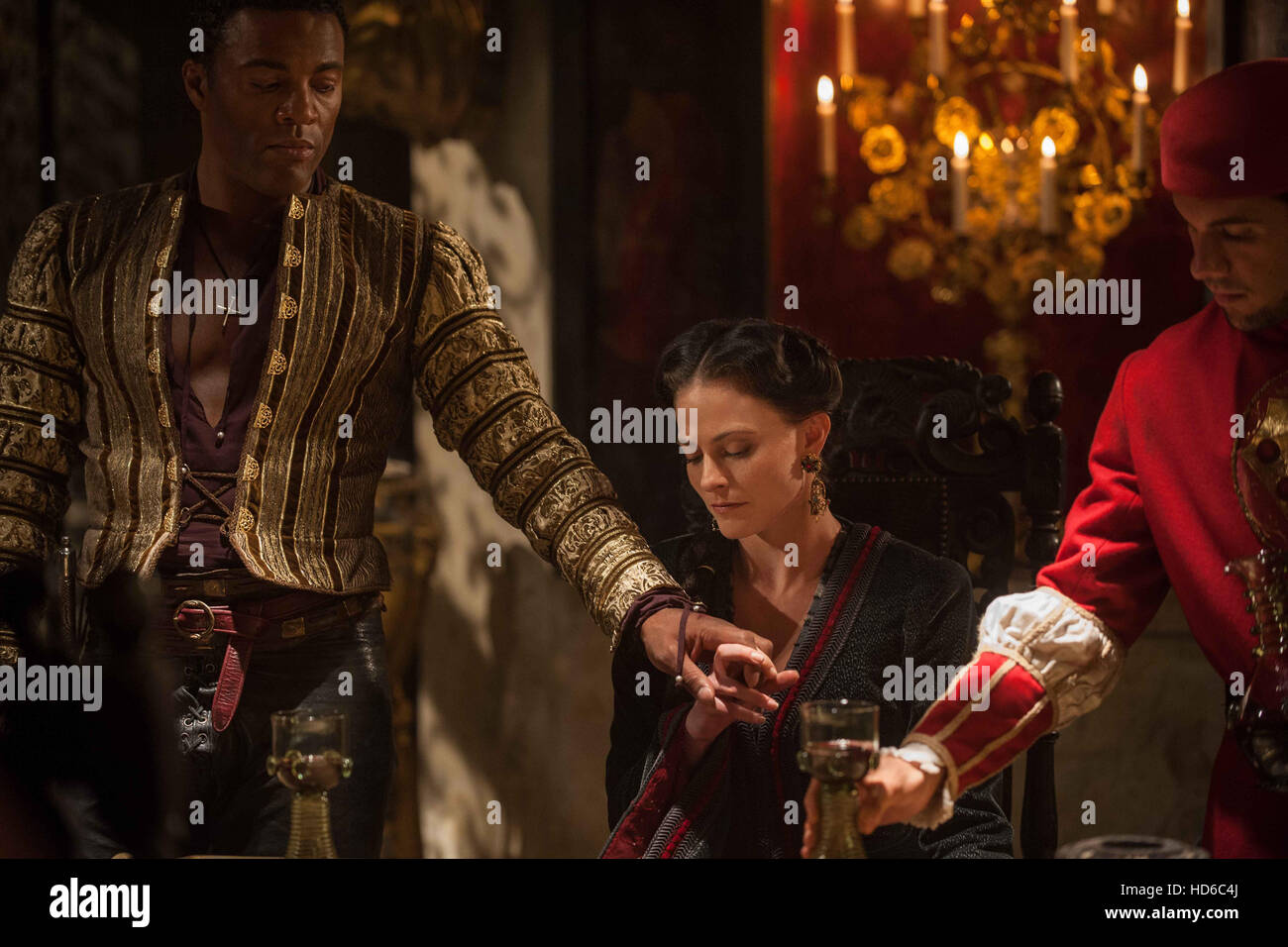 DA VINCI'S DEMONS, (from left): Ray Fearon, Lara Pulver, 'The Sun and ...