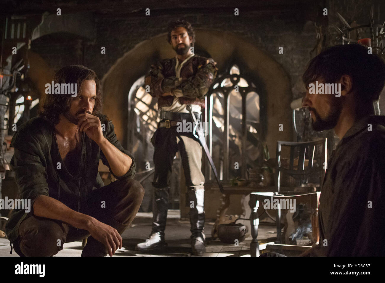 DA VINCI'S DEMONS, l-r: Tom Riley (as Leonardo Da Vinci), Blake Ritson ...