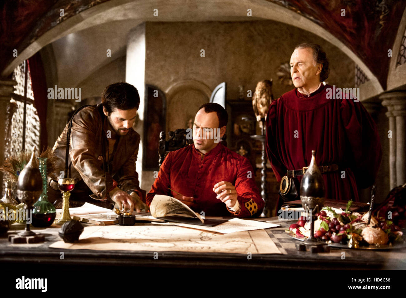 DA VINCI'S DEMONS, l-r: Michael Elwyn, Tom Riley, Elliot Cowan in 'The ...
