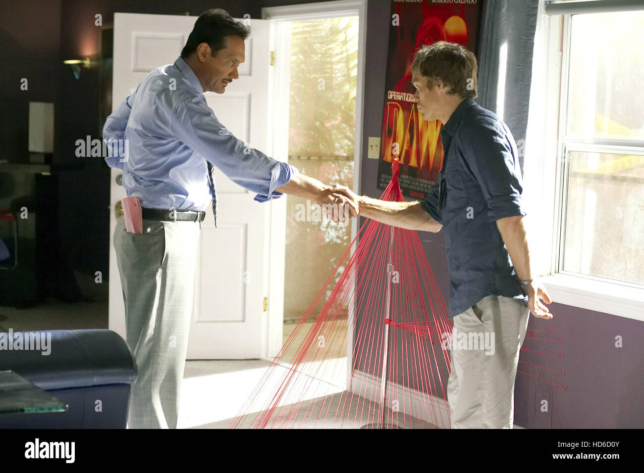 DEXTER, (from left): Jimmy Smits, Michael C. Hall, 'Our Father ...