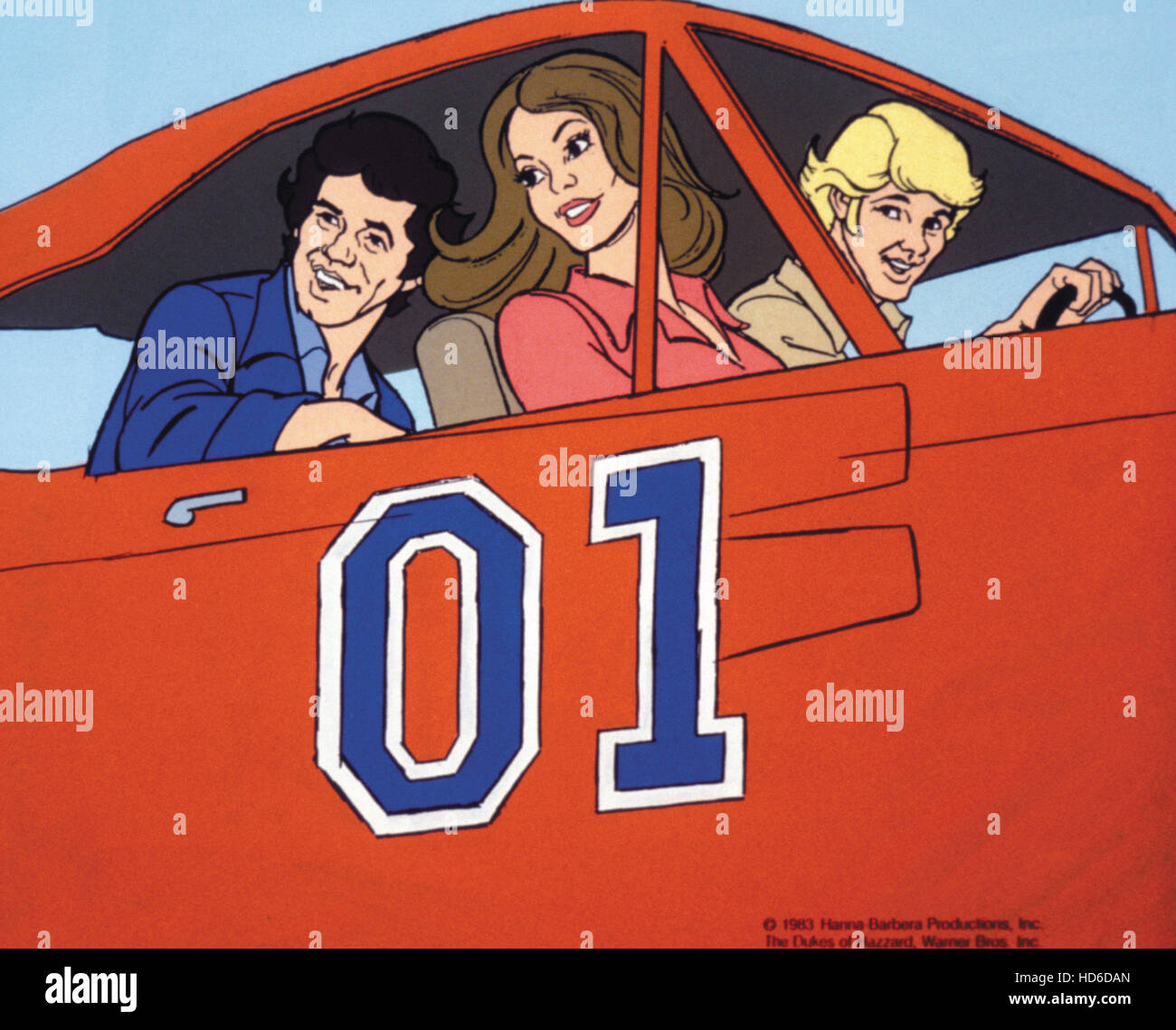 THE DUKES, (from left): Luke Duke, Daisy Duke, Bo Duke (driving the ...