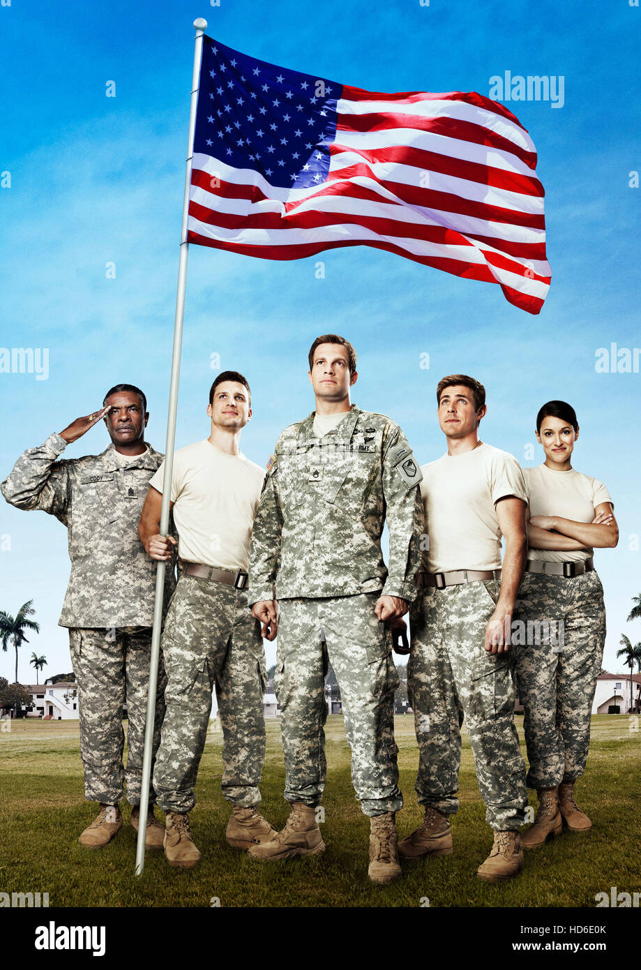 ENLISTED, (from left): Keith David, Parker Young, Geoff Stults, Chris ...