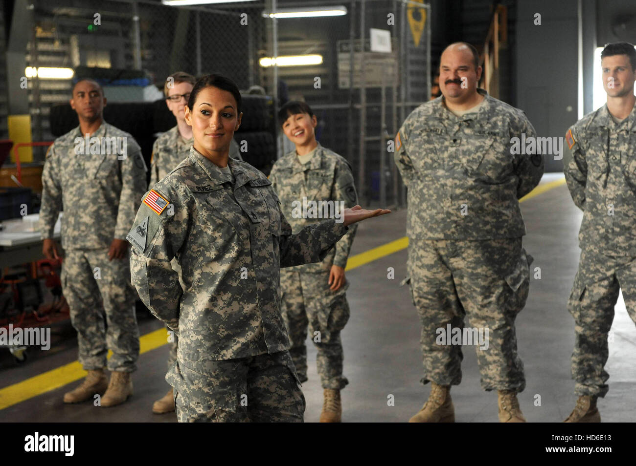ENLISTED, foreground: Angelique Cabral, rear l-r: Maronzio Vance, Mort ...