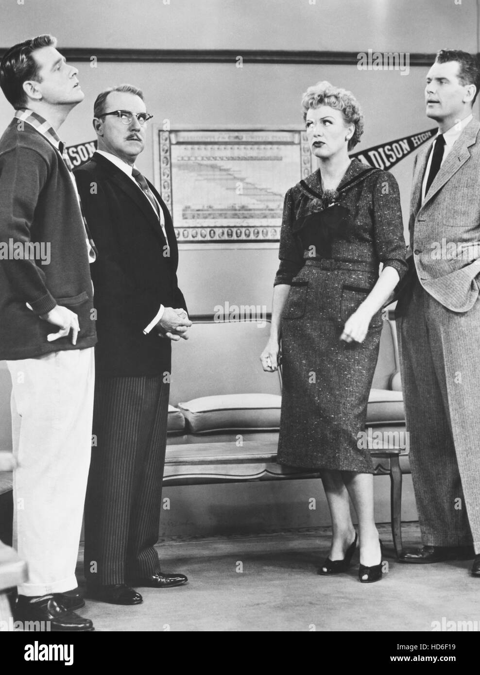 OUR MISS BROOKS, from left: Richard Crenna, Gale Gordon, Eve Arden ...