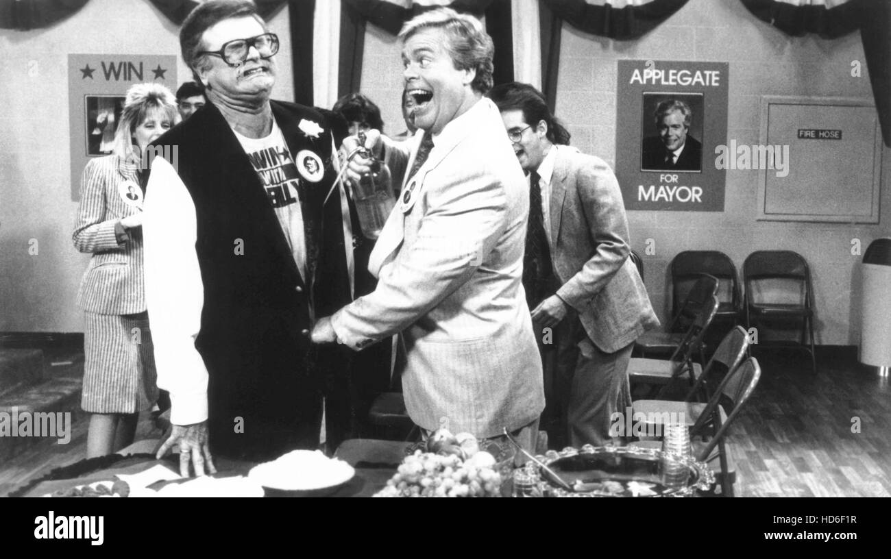 OUT OF THIS WORLD, from left: Charles Nelson Reilly, Doug McClure, 1987 ...