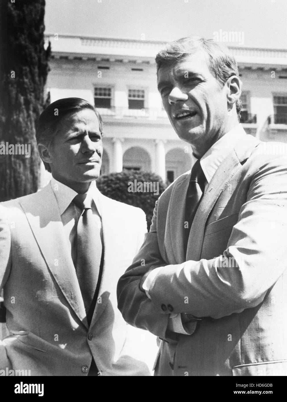 RICH MAN, POOR MAN, from left: Peter Strauss, Peter Haskell, 1976 Stock ...